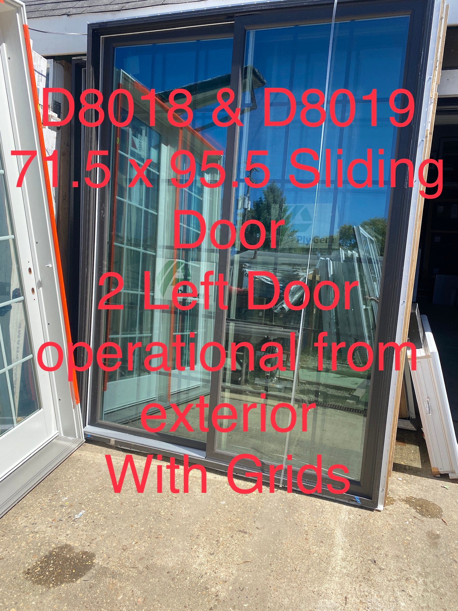 D8018 - Sliding Glass Door w/grids (left door operational from outside ...