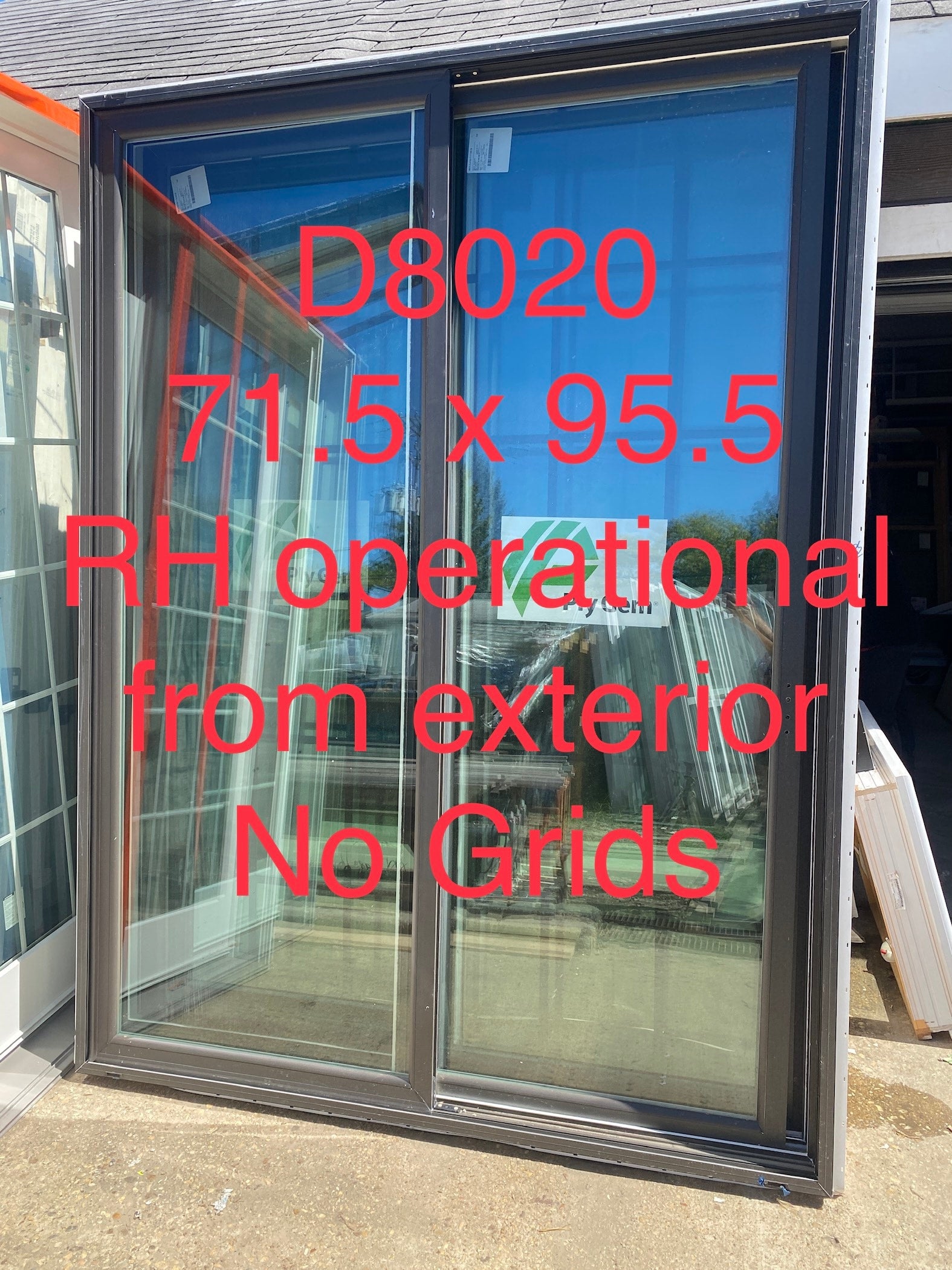 D8020 - 71.5 x 95.5 Sliding Door No Grids Right door operational from ...