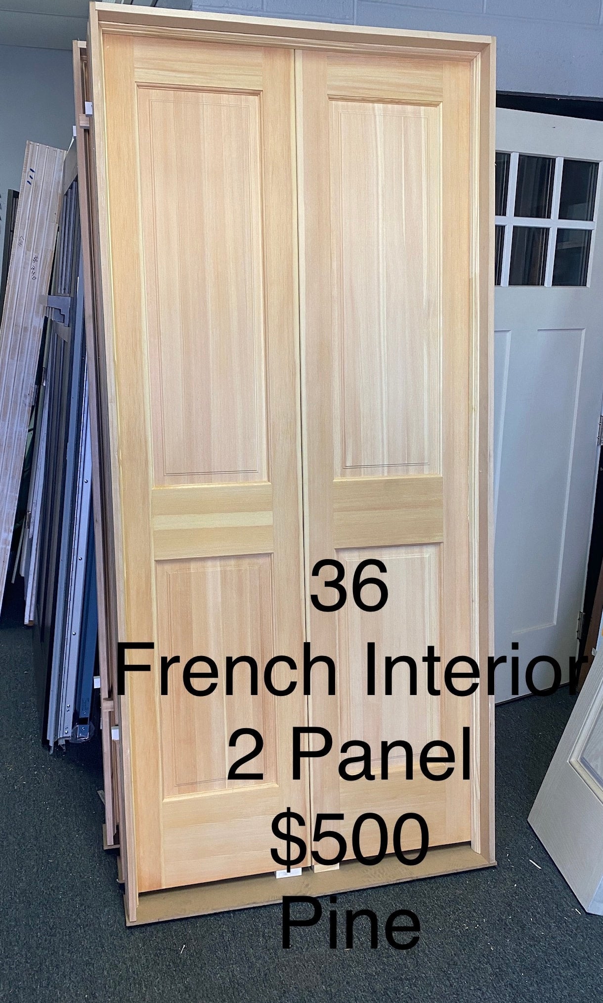36 Interior French Doors - 2 Panel Pine | Soperb Builders LLC